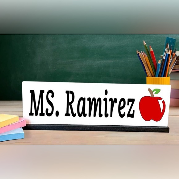 Office | Teacher Gifts Personalized Teacher Name Plate For Desk Wood ...